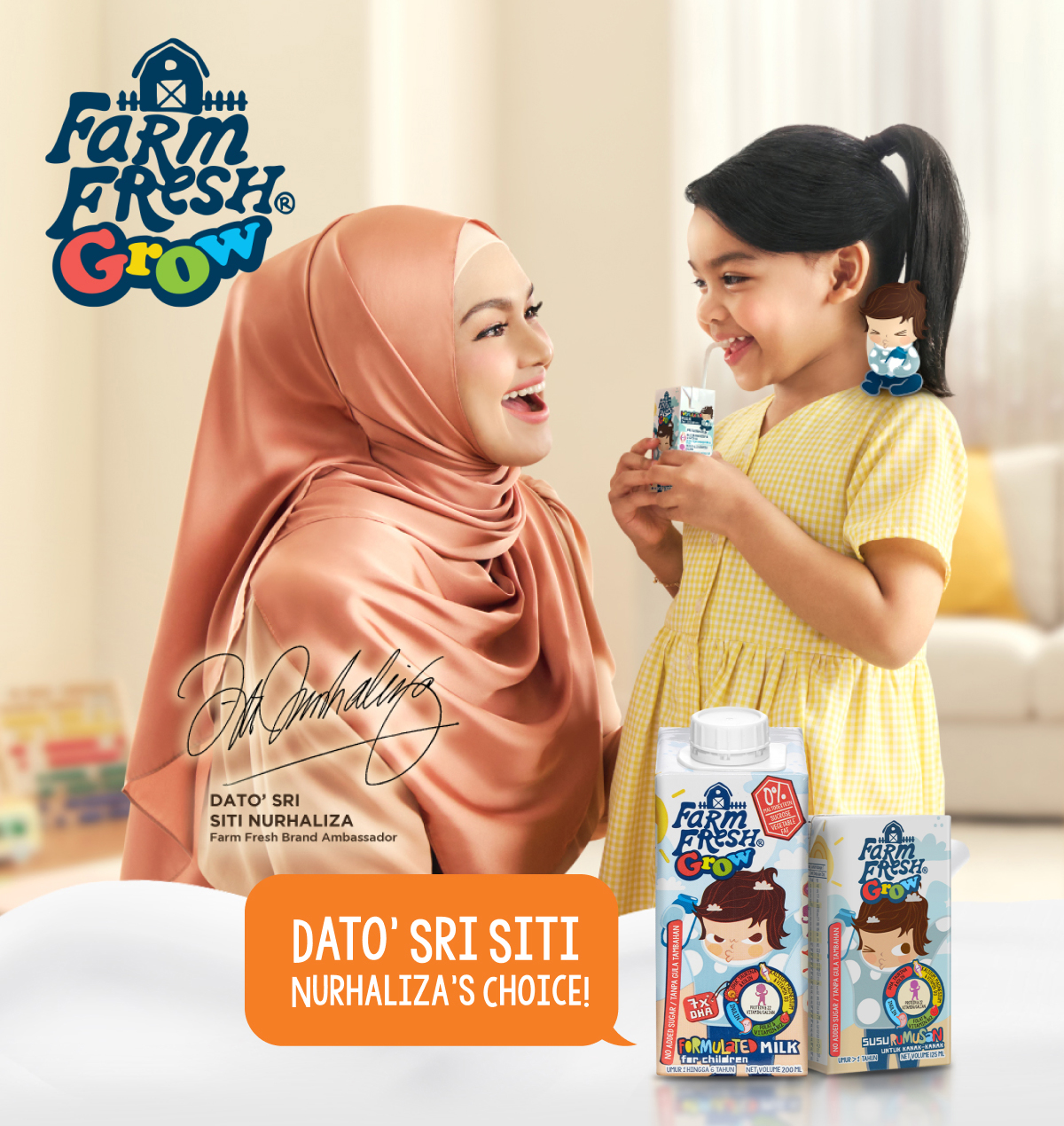 Farm Fresh Grow Formulated Milk 1-6 Years Old 200ml x 24 Packs (3 ...