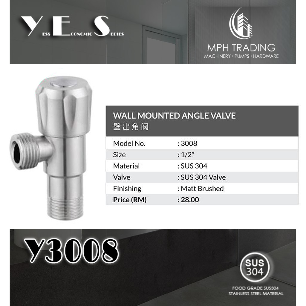 Quarter Turn Angle Valve Sliver Rounded Side Square Stopcock [HOME USER ...