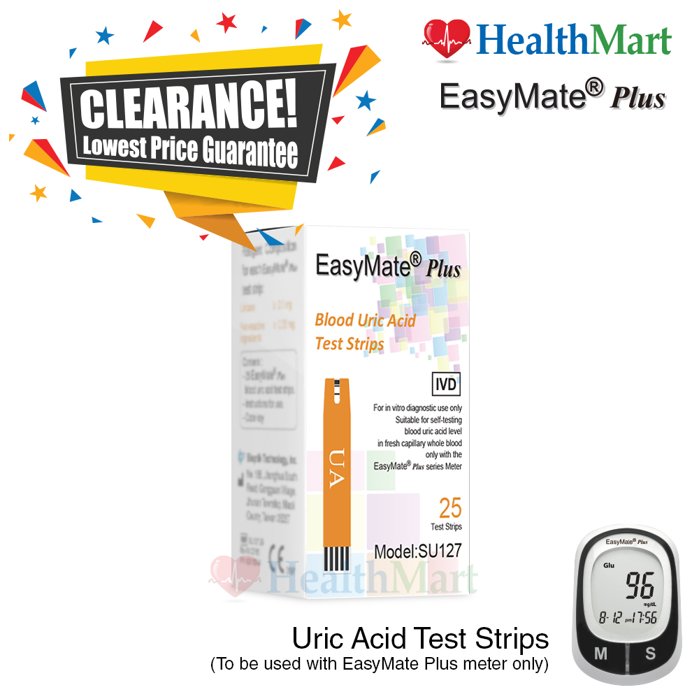 (CLEARANCE!) EasyMate Plus Uric Acid Test Strips 25's | Shopee Malaysia
