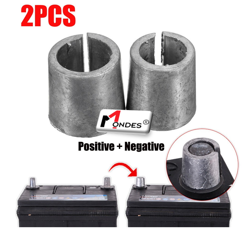 (2 PCS) Car Battery Terminal Post Adapter Adaptor Shim Positif Negatif ...