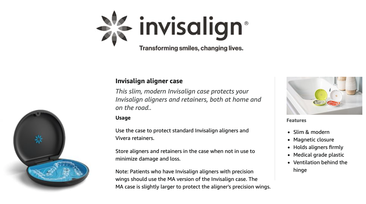 GENUINE Invisalign Aligner Retainer Case l INVISALIGN Aligner ...