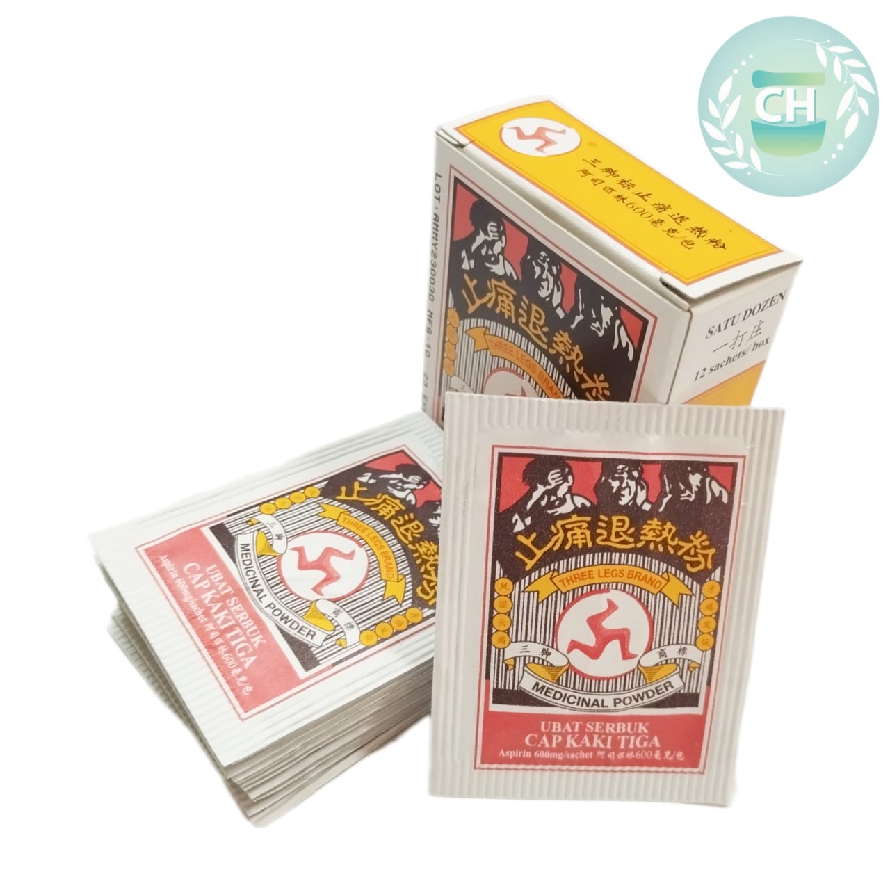 [3 LEGS] Ubat Serbuk Cap Kaki Tiga三脚标止痛退热粉Three Legs Medicinal Powder ...