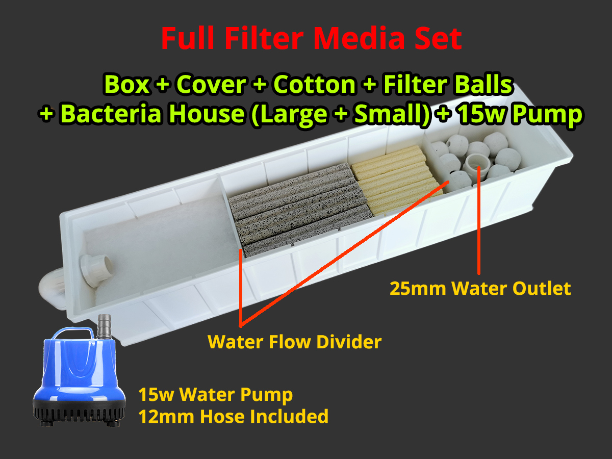 Aquarium Filter Box Set 56cm Top Filter Long Box Fish Tank Top Long ...