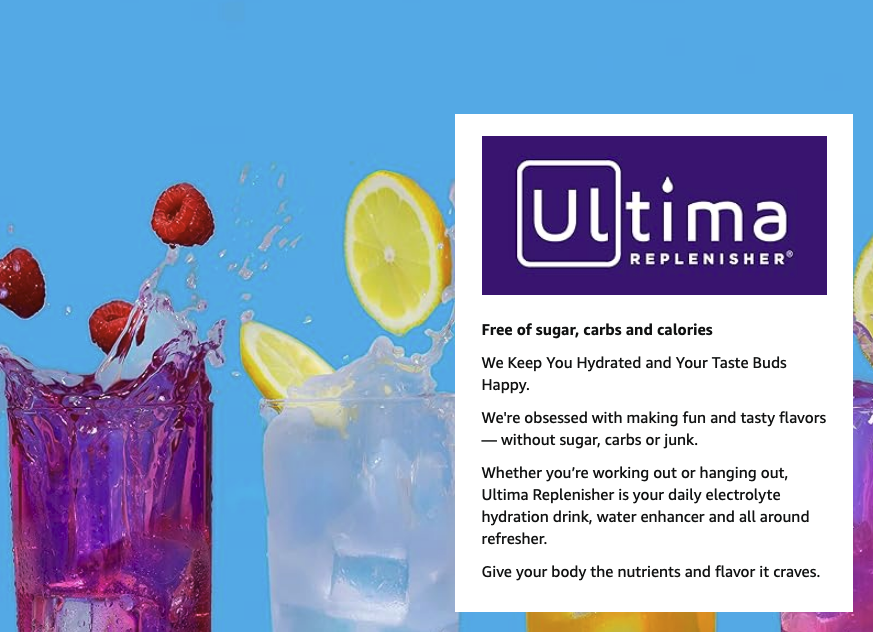 Ultima Replenisher Daily Electrolyte Drink Mix, Stickpacks, Hydration ...