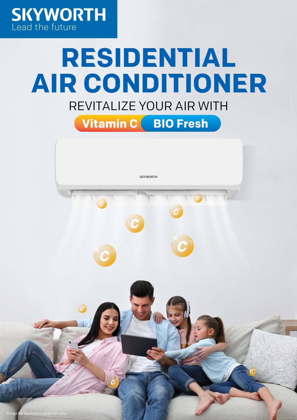 SKYWORTH 1.0HP / 1.5HP / 2.0HP / 2.5HP R32 Non-Inverter Air Conditioner ...