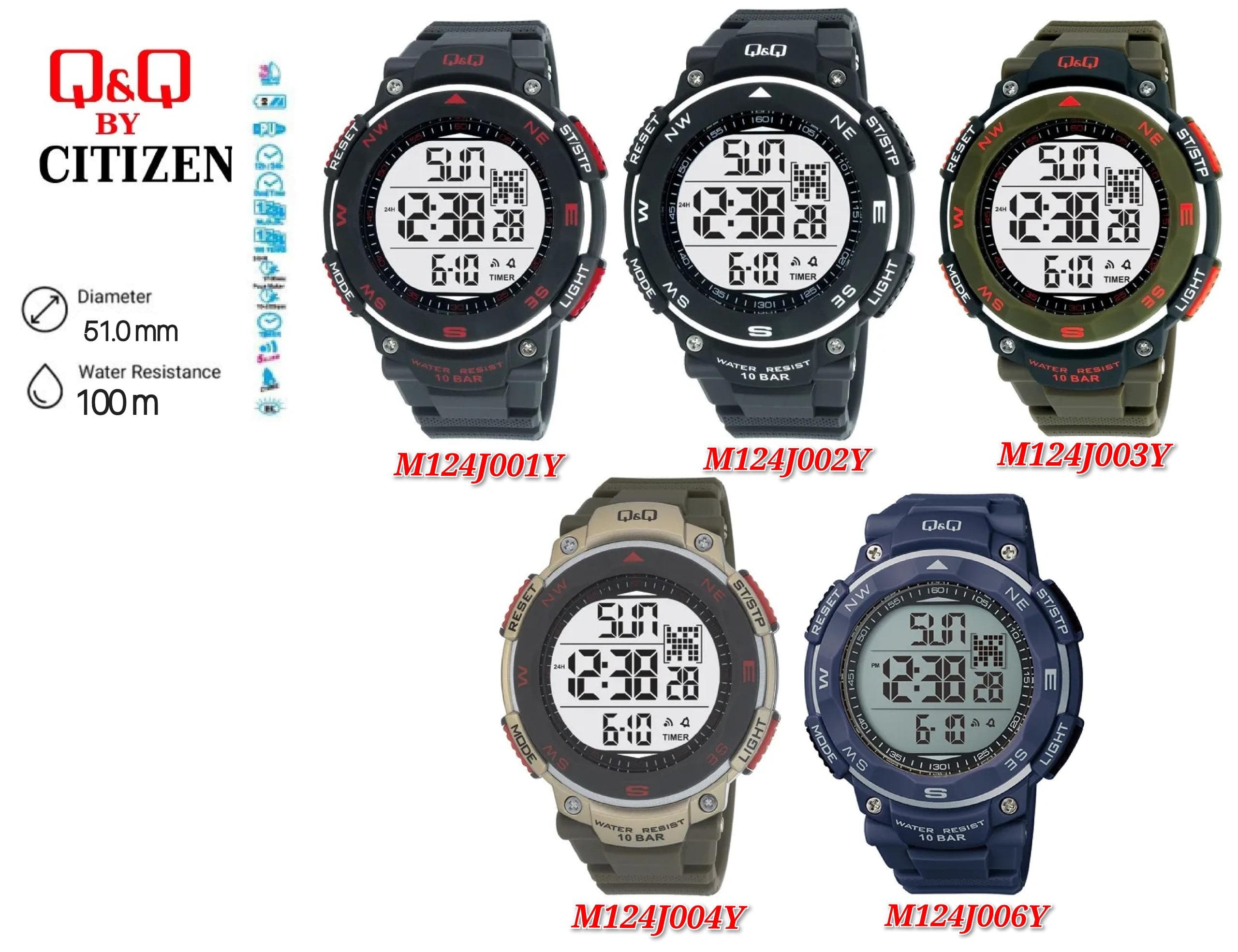 Q&Q Watch by Citizen Men Digital Watch with Rubber Strap M124 | Shopee ...