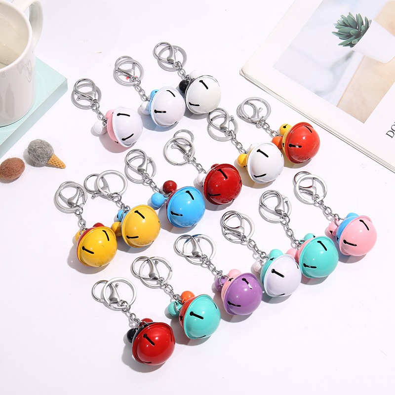 4cm Large Bell Keychain + 2small / Super Big fashion Candy Colorful Key ...