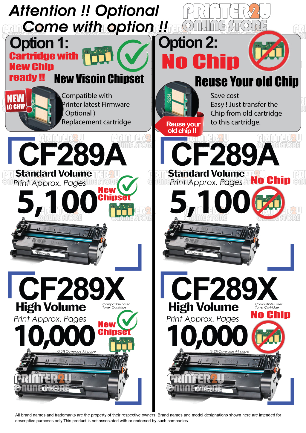 3x Compatible to CF289A CF289X HP 89A HP89A CF 289X for HP LaserJet ...