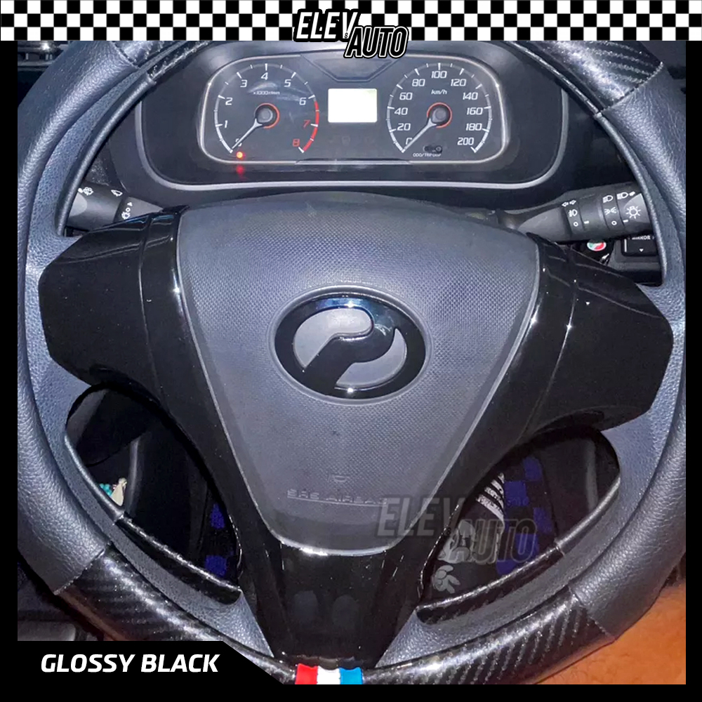 Perodua Bezza Steering Wheel Frame Perodua 3D Logo Trim Cover Carbon ...