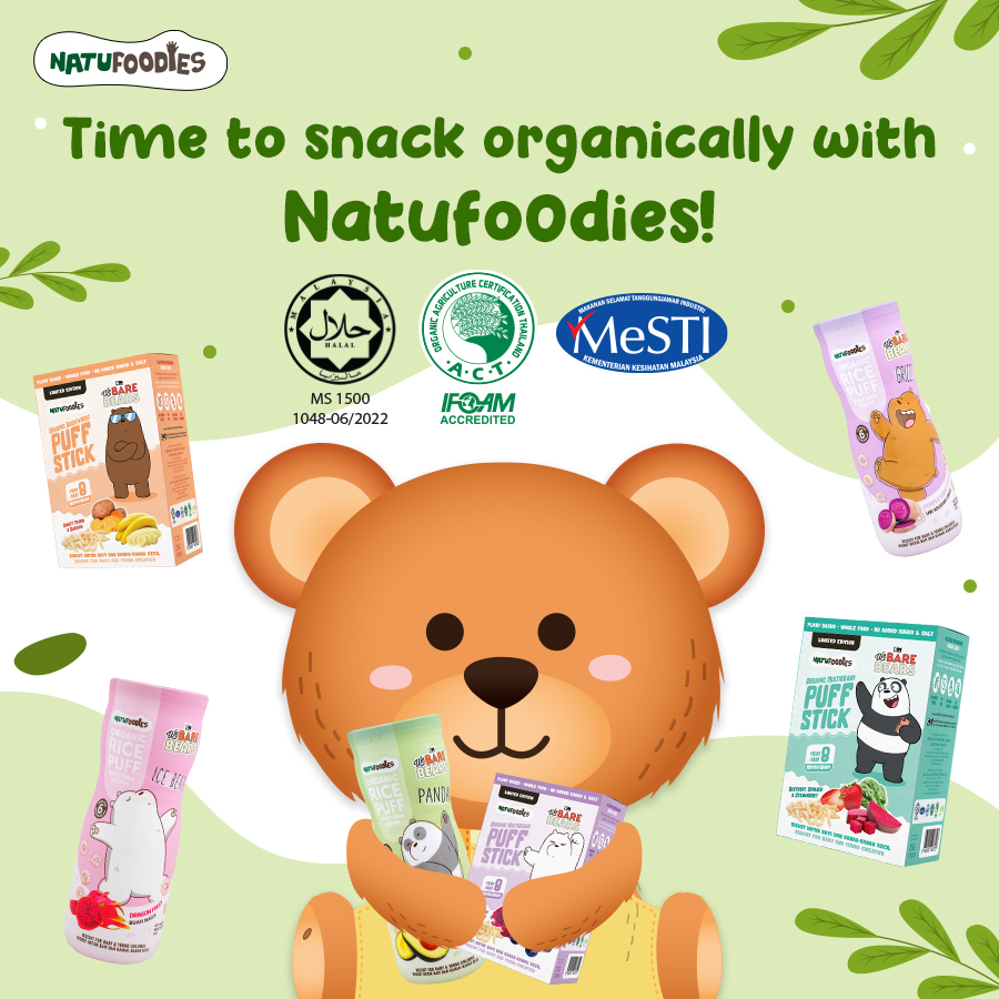 Natufoodies Biscuit Bayi Baby Snack Rice Puff l Baby Melt Cracker l ...