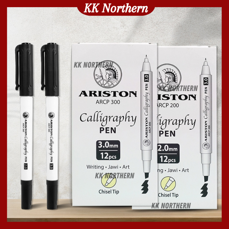 Ariston Calligraphy Pen Black Twin Head Jawi Lettering Pen Tulisan Khat ...