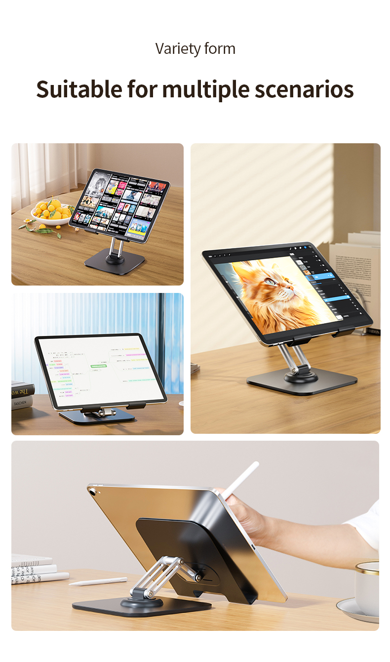 the Aryl™ Adjustable Steel Tablet Stand Holder with 360° Rotating Base ...