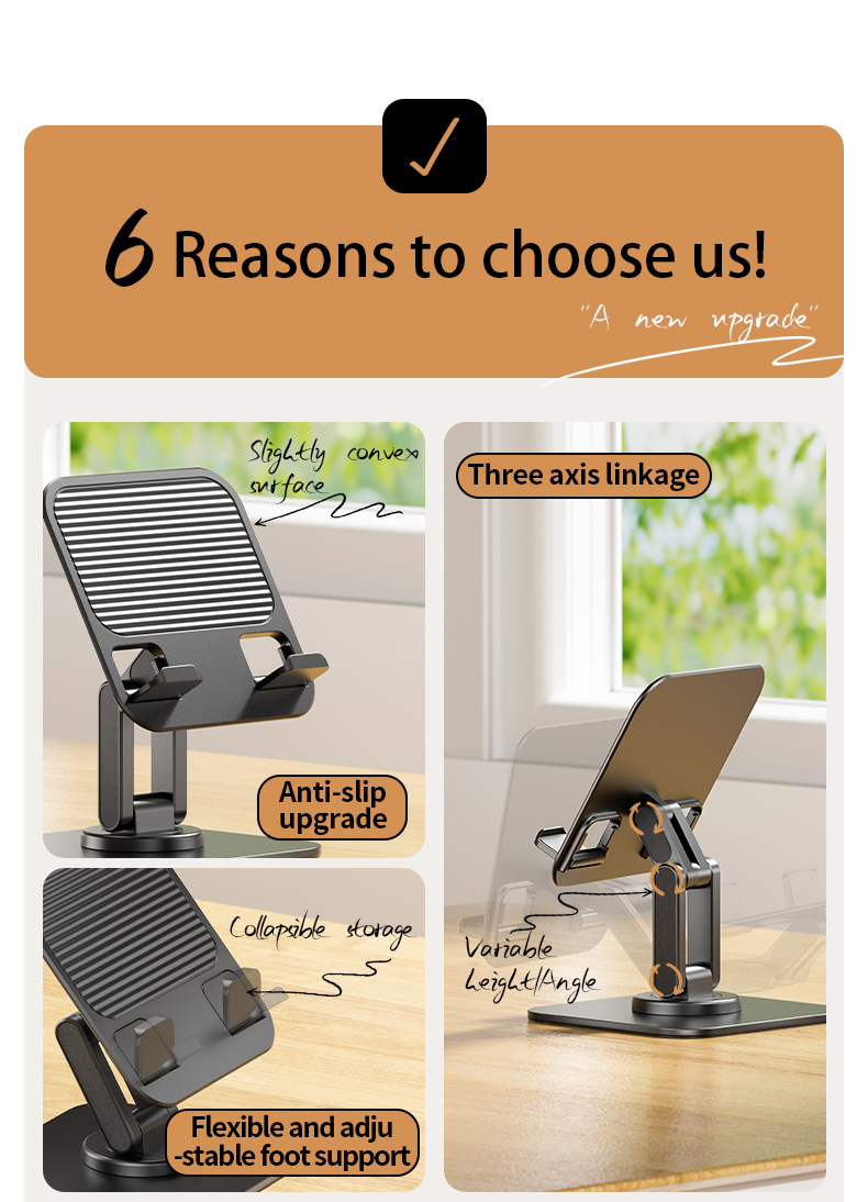 the Aryl™ Adjustable ABS Tablet Stand Holder with 360° Rotating Base ...