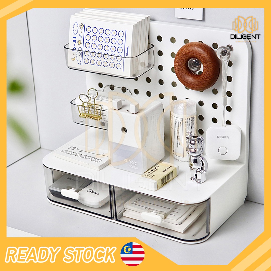 【D341 READY STOCK】Self DIY Hanging Wall Board With Storage Box ...