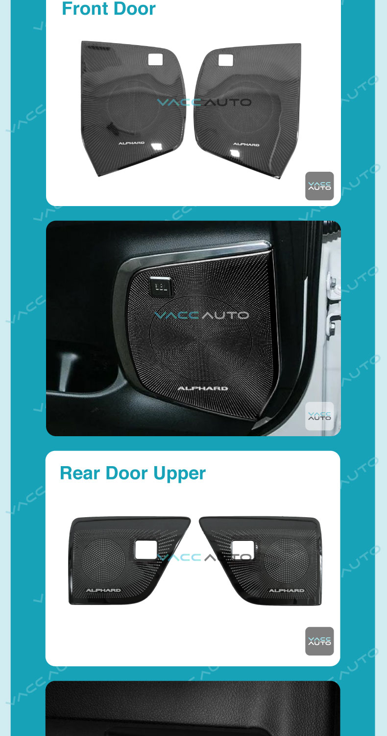 Toyota Vellfire/Alphard 30 Series Front Rear Speaker Lining Titanium ...