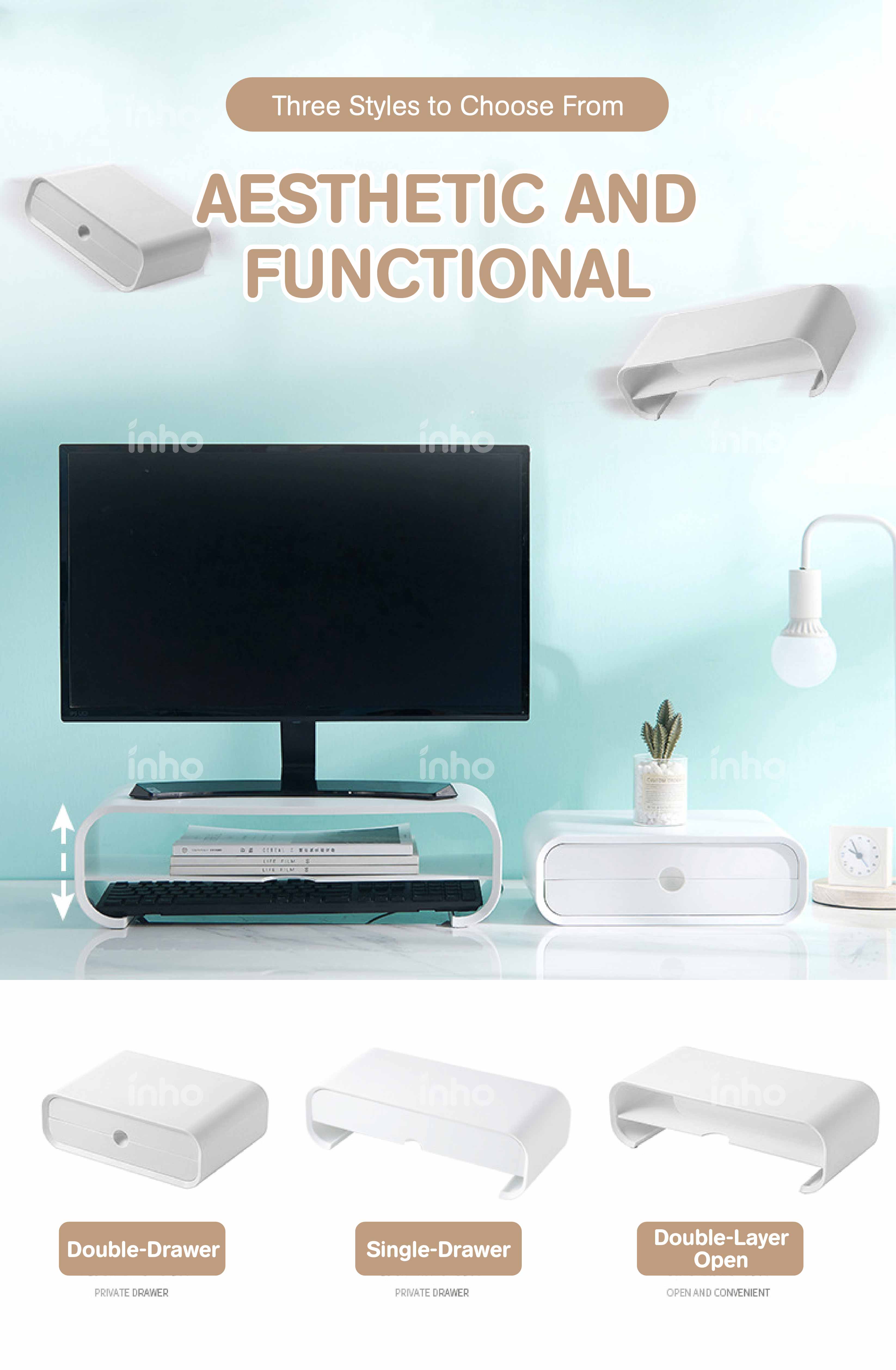 【𝟲𝟬% 𝗢𝗙𝗙𝗘𝗥 𝗖𝗟𝗘𝗔𝗥𝗔𝗡𝗖𝗘】INHO Multipurpose Computer Riser Shelf Computer Screen Riser Rack Plinth ...