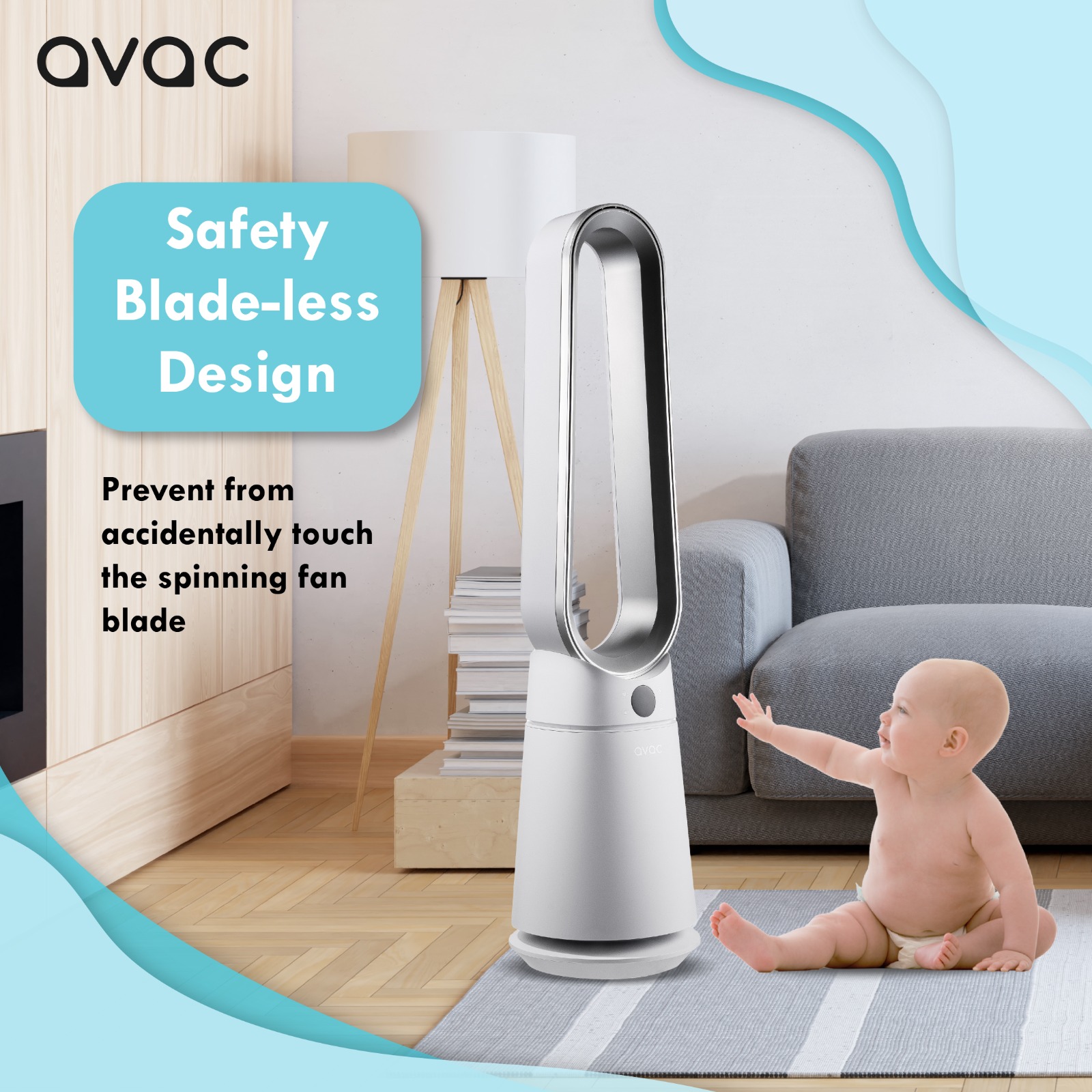 [HIGH SPEED LOW NOISE] MMX AVAC AeroFlowCRO722 Bladeless Fan: 35W Power ...