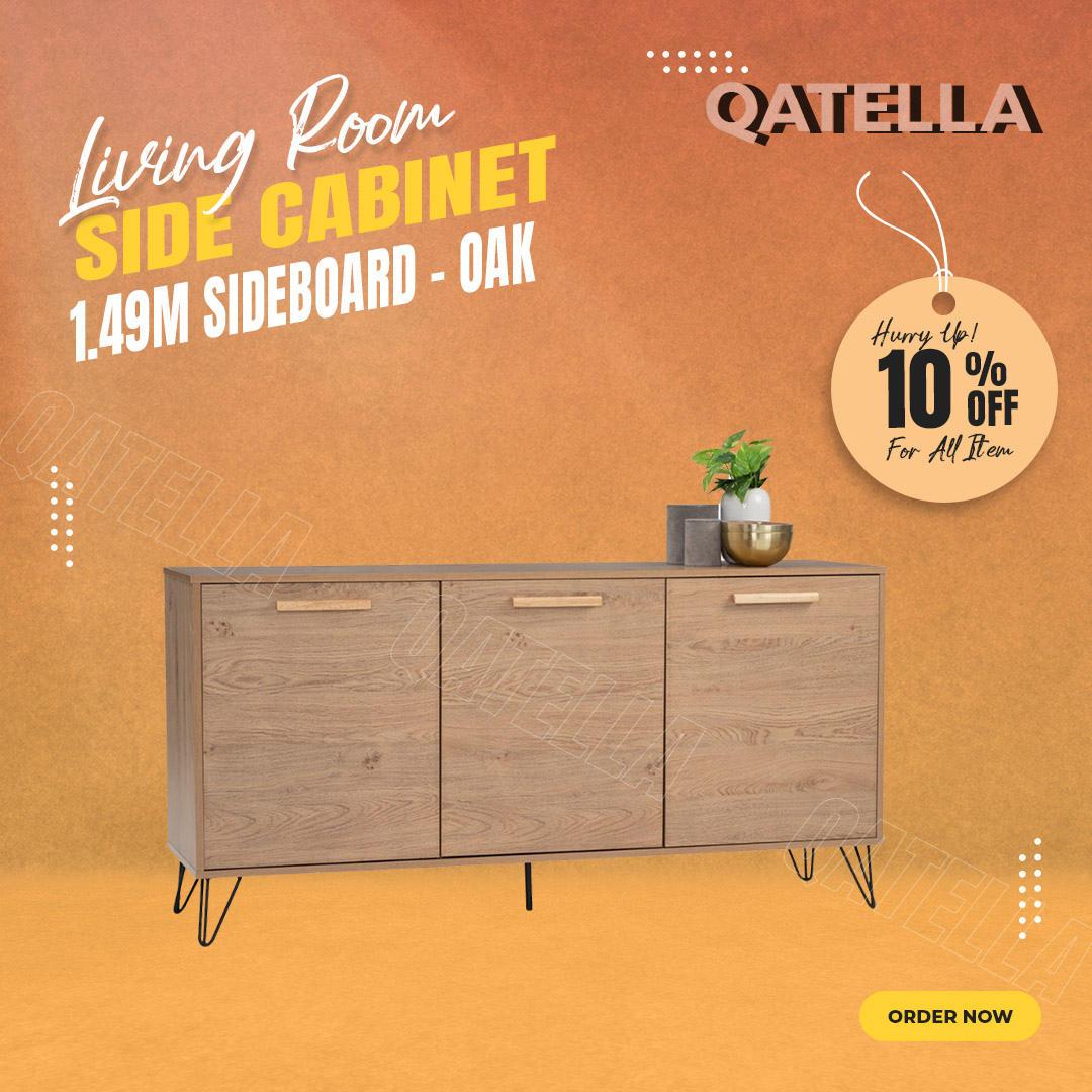 Qatella EVO 1.49 M Multipurpose Sideboard Cabinet Storage Box Cupboard ...