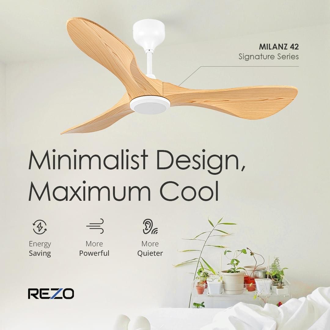 REZO MILANZ LED / Non LED 3B 52/42 inches DC Motor Ceiling Fan with ...