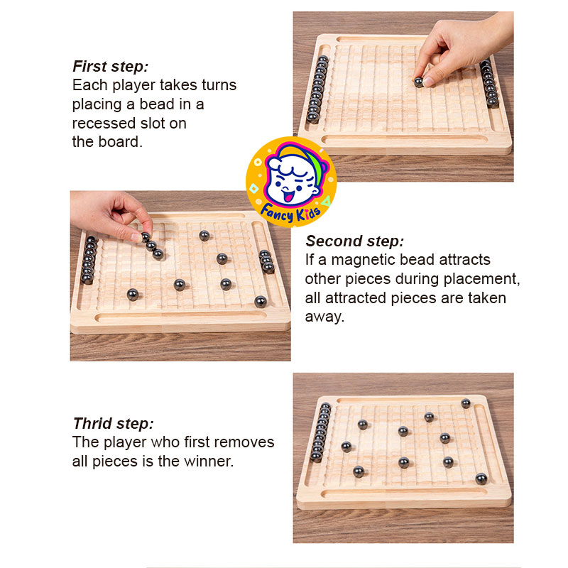 Wooden Magnetic Chess Board Game/Magnetic Stone Board Game Funny ...