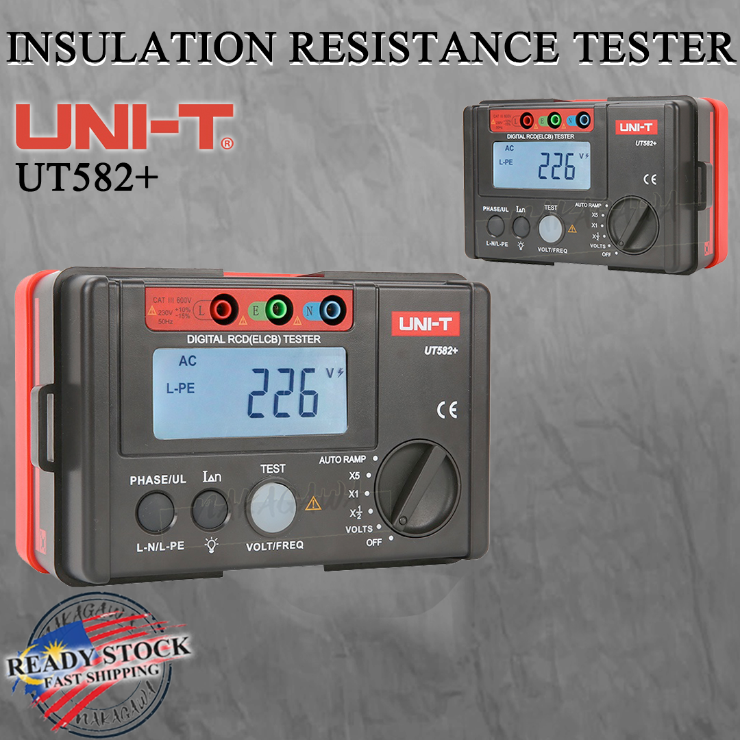 UNI-T UT582+ DIGITAL RCD TESTER ELCB TESTER AUTO RAMP LEAKAGE CIRCUIT ...