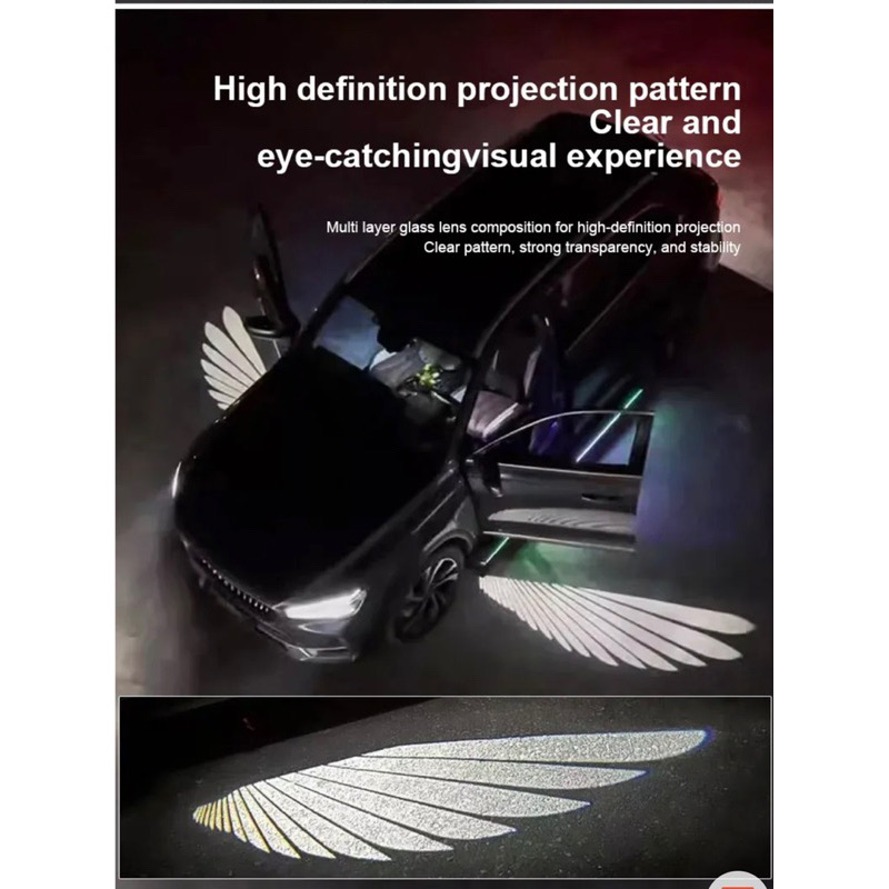 (NEW) Car Angel WingS Welcome Light Side Mirror Angle Wing Door Opening ...