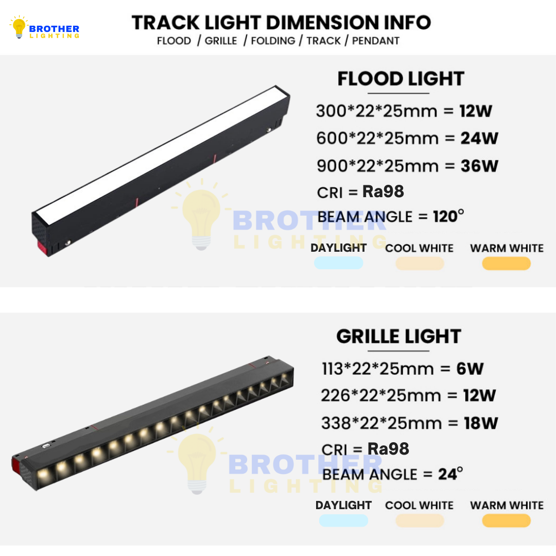 LED Magnetic Track Light Magnet Pendant Lamp Grille Folding Flood Spot ...