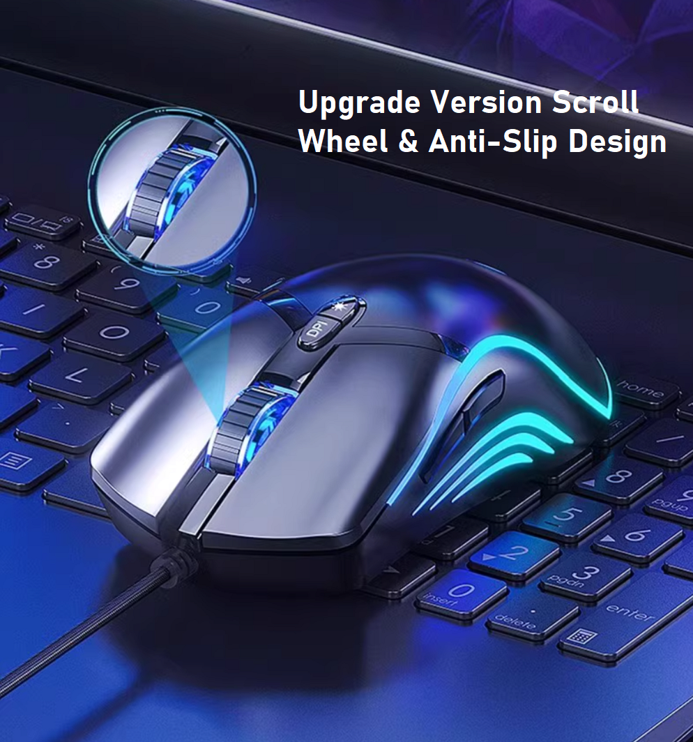 HP G360 4800 DPI WIRED USB GAMING MOUSE WITH RGB LIGHT, 6 DPI ...