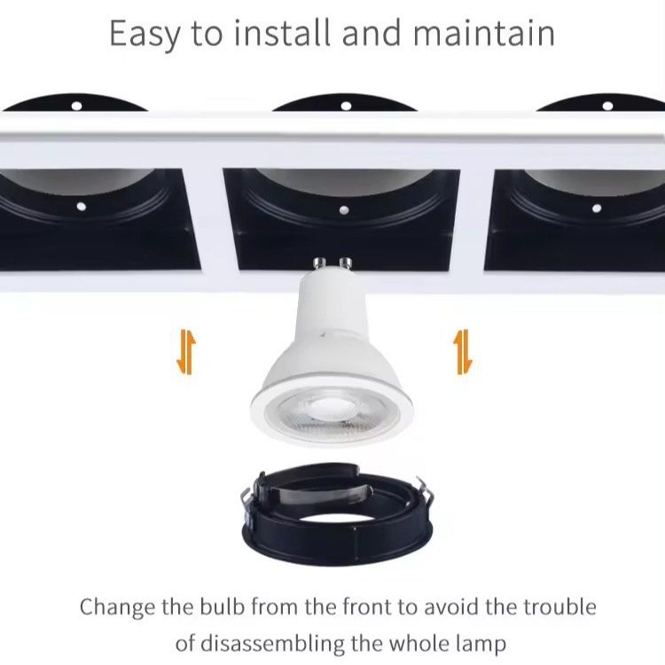3H Lampu Downlight Arah Casing 3-Inci GU10 Recessed Casing Lampu Siling ...