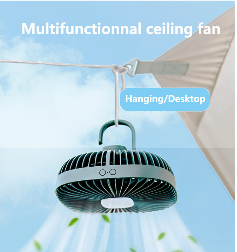 Mini Camping Fan Led Light USB Tent Cooling Fan Wall Desktop Stroller ...