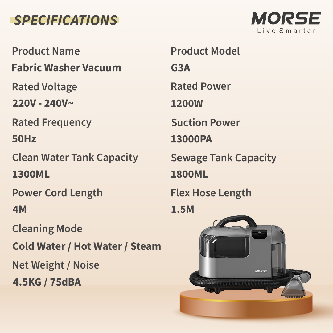 Morse Fabric Washer Vacuum G3A | Shopee Malaysia