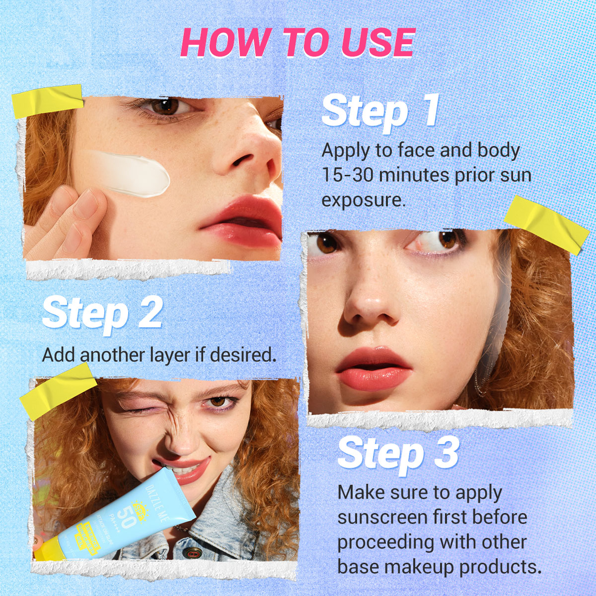 [Best Seller] DAZZLE ME Attack On Sun! UV Protection Essence Sunscreen Gel SPF PA 50 ...