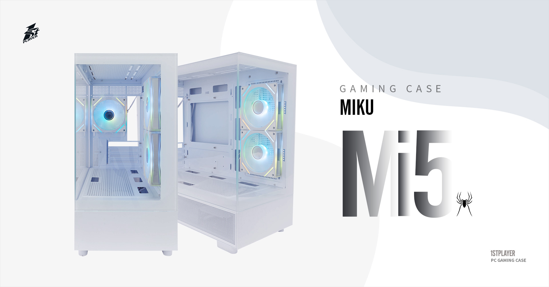 1st Player MIKU Mi5 White | Micro ATX Double Sided Tempered Glass ...