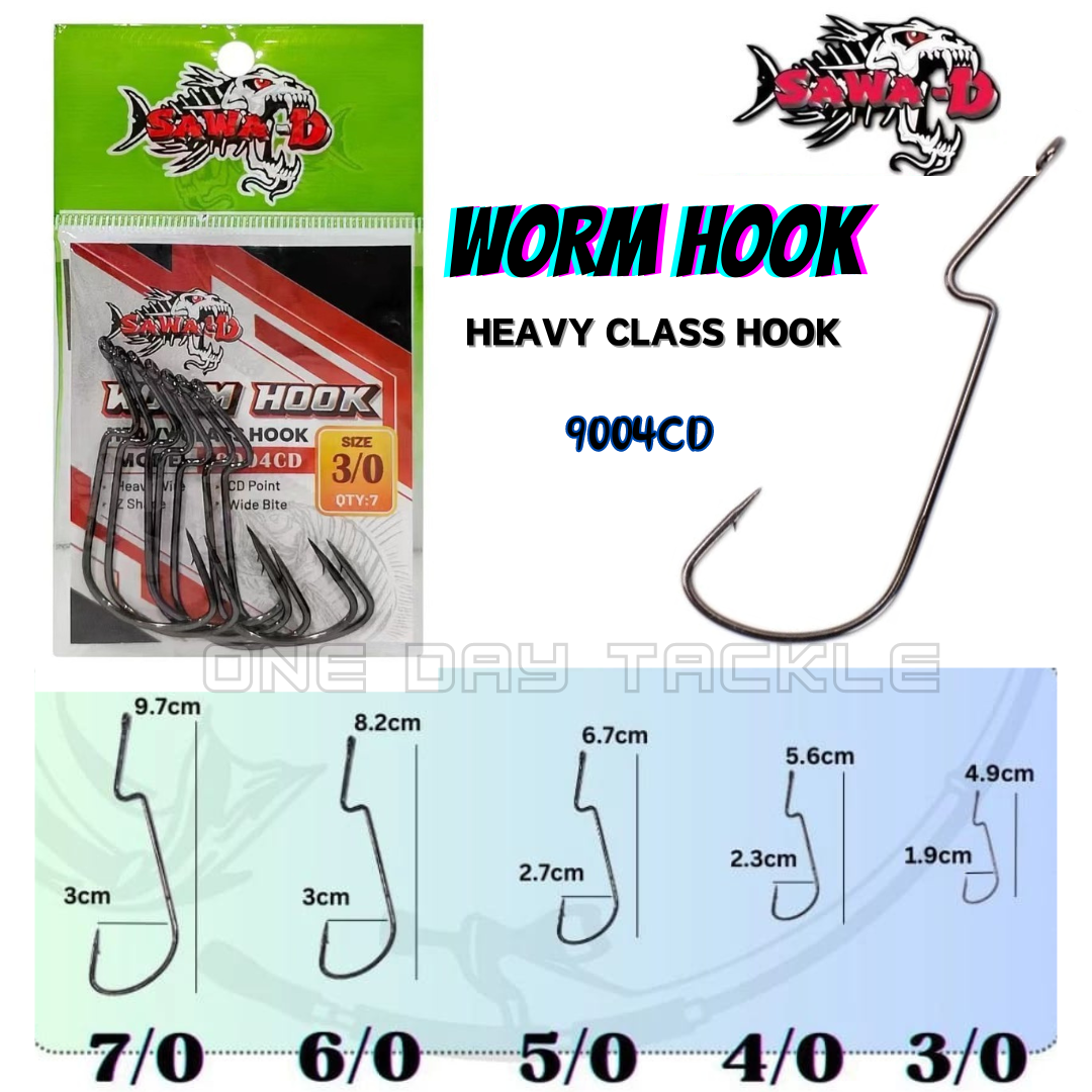 SAWA-D Weedless Hook For Silencer Worm Hook 9004CD Heavy Class Hook Fishing | Shopee Malaysia
