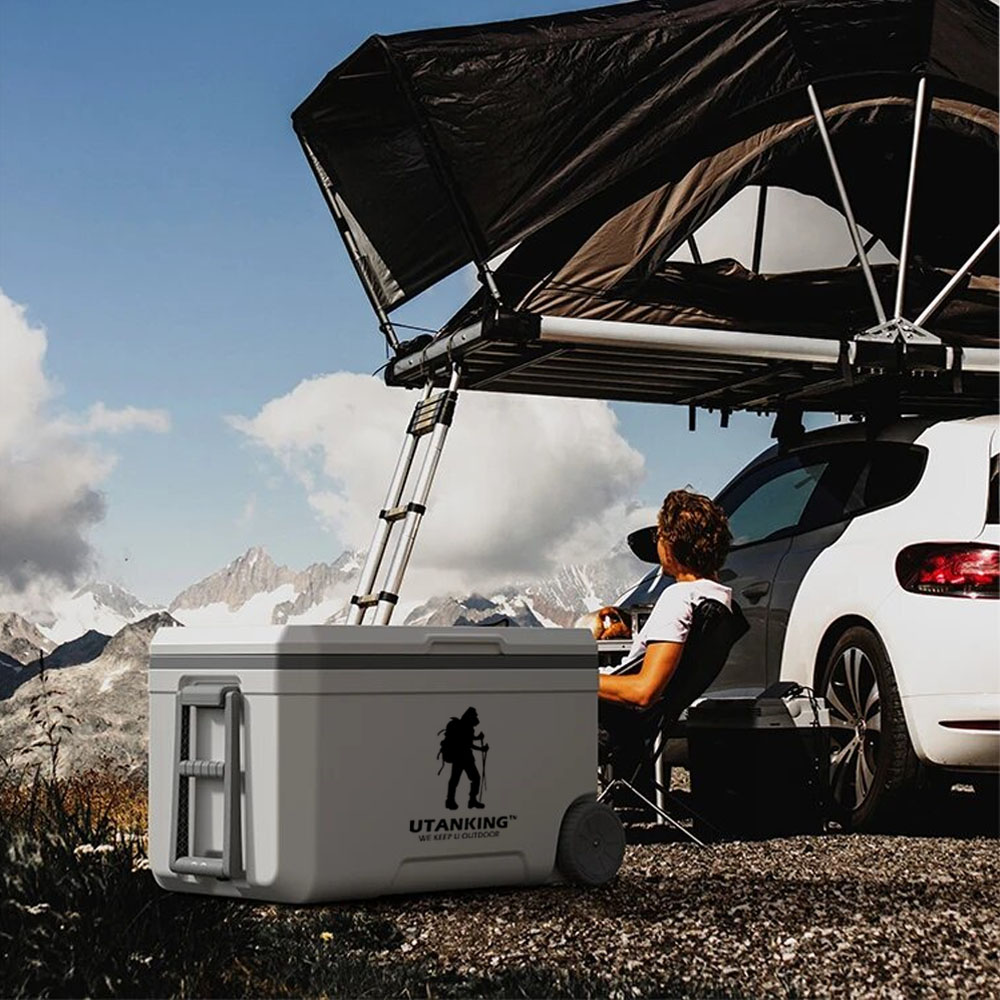 UtanKing™ 45L Camping Cooler Box Wheel Trolley Large Ice Box Fishing ...