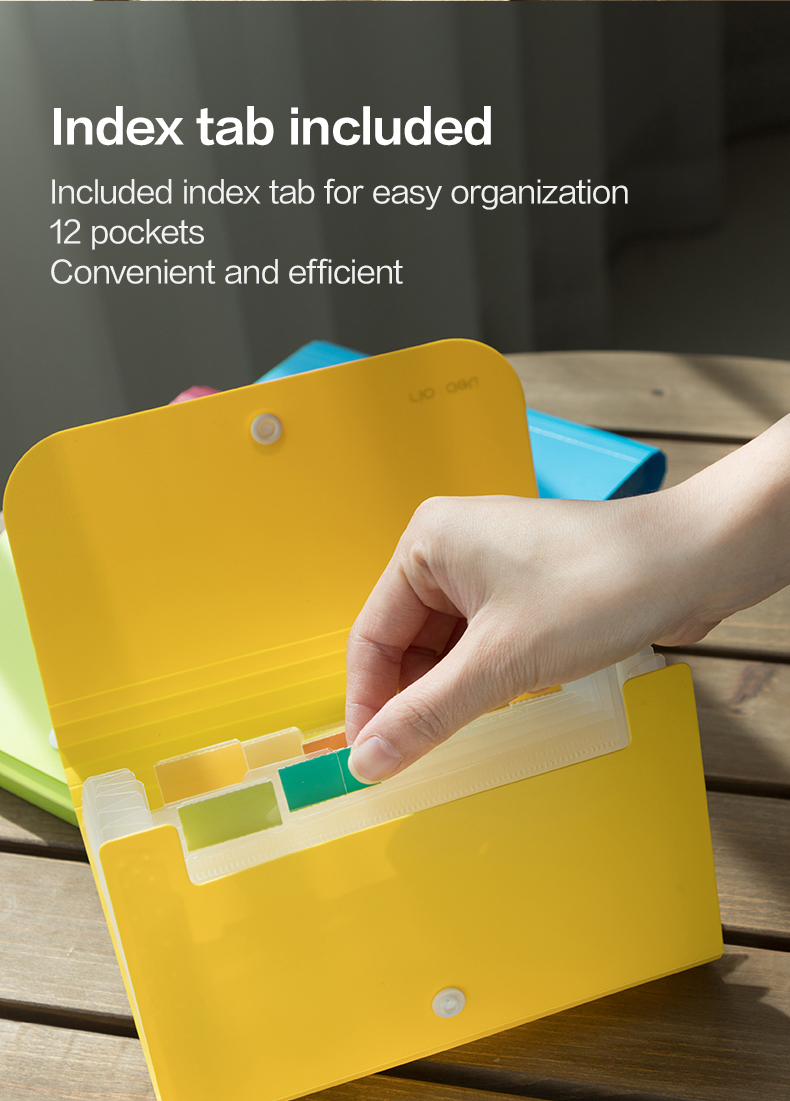 Deli 13 Pocket Folder with Labelling (A6) Button File Management ...