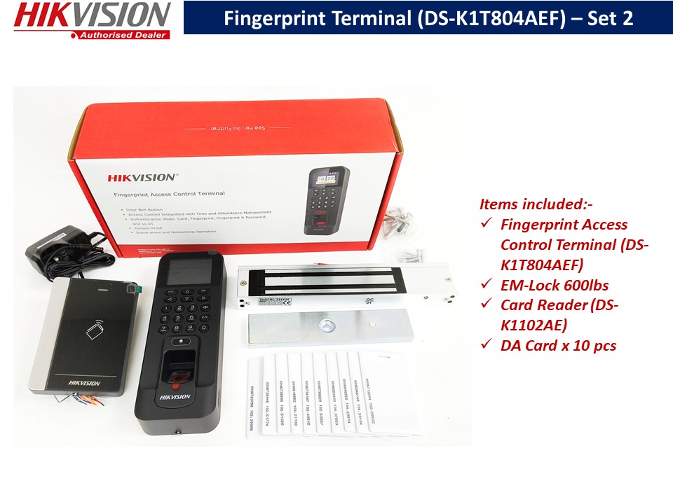 HIKVISION DS-K1T804AEF Fingerprint & Time Attendance Door Access ...