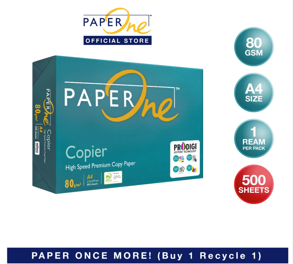 PaperOne A4 Copier Paper 80gsm 500 Sheets | Shopee Malaysia