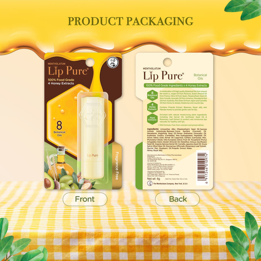 Mentholatum Lip Pure Botanical Oil Fragrance Free 4g | Shopee Malaysia