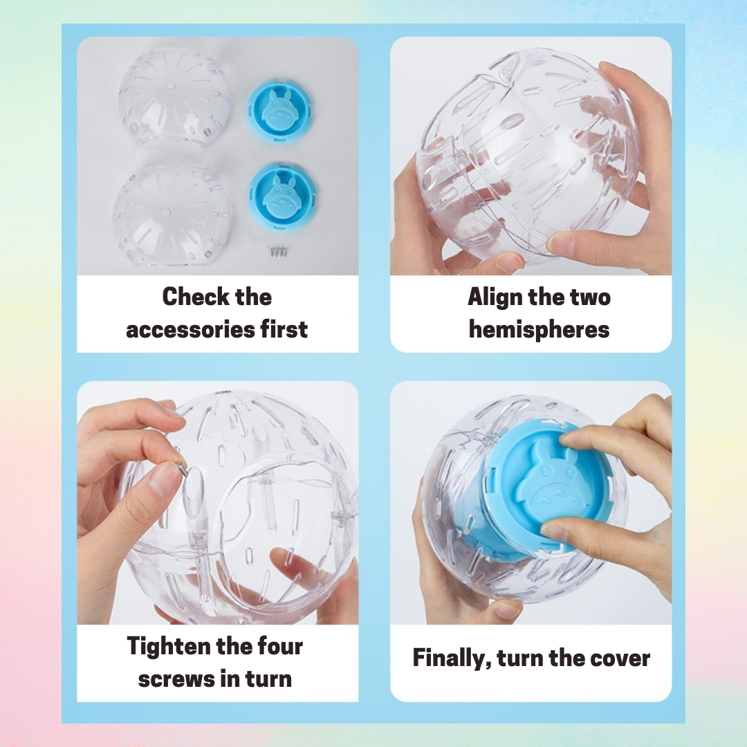 Hamster Transparent Exercise Rolling Crystal Running Ball 12.5cm / 15cm ...