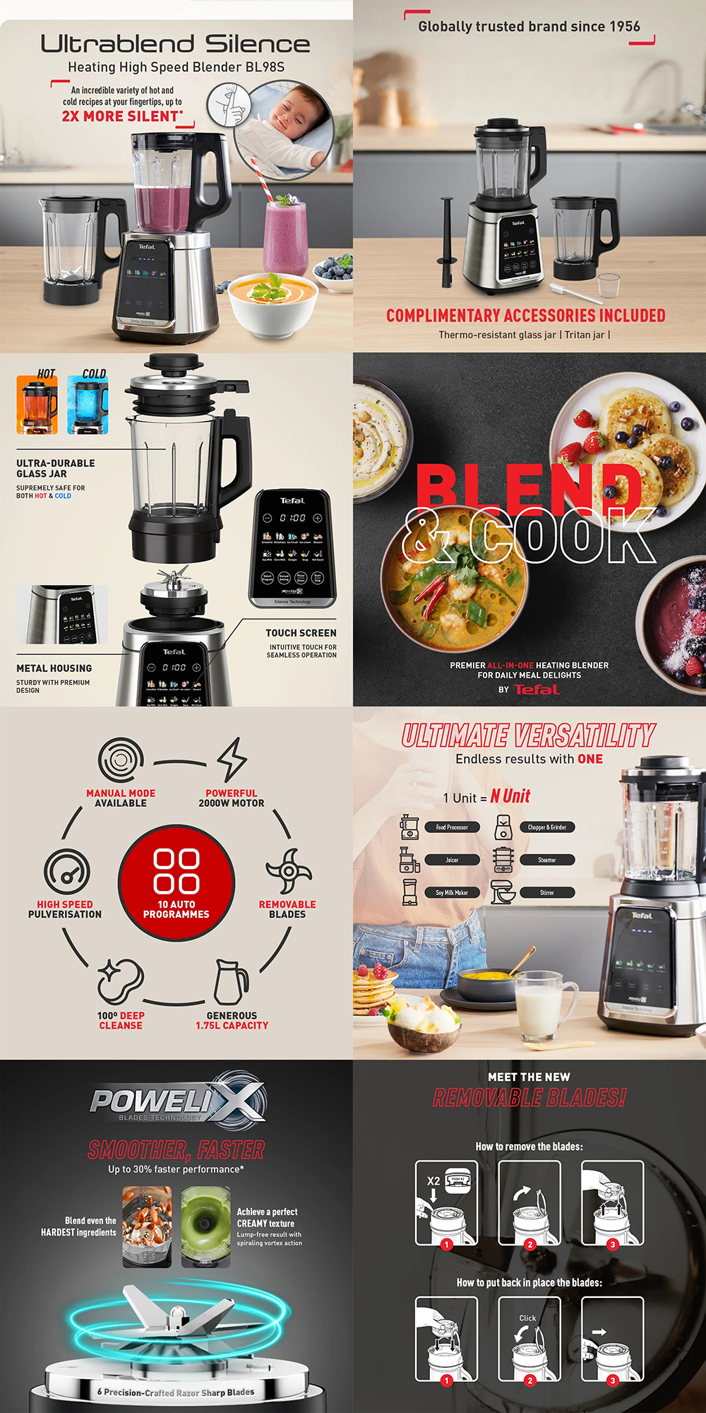 Tefal BL98S 1.75L Ultrablend Silence Heating High Speed Blender | ESH | Shopee Malaysia