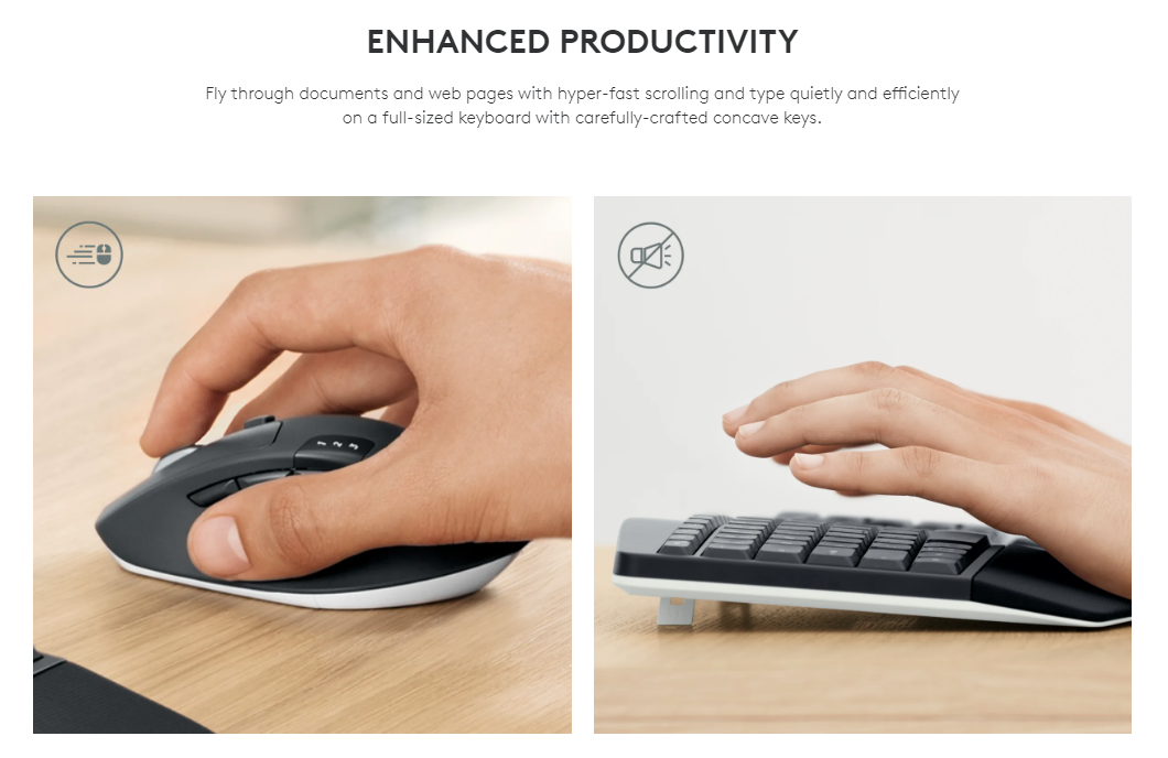 LOGITECH MK850 PERFORMANCE COMBO SET KEYBOARD & MOUSE WITH COMFORT ...