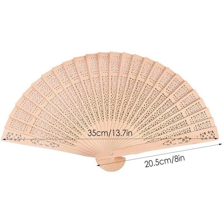 Sandalwood Hand Fan Kipas Tangan Kayu Cendana Murah-Garden Dye Wedding ...