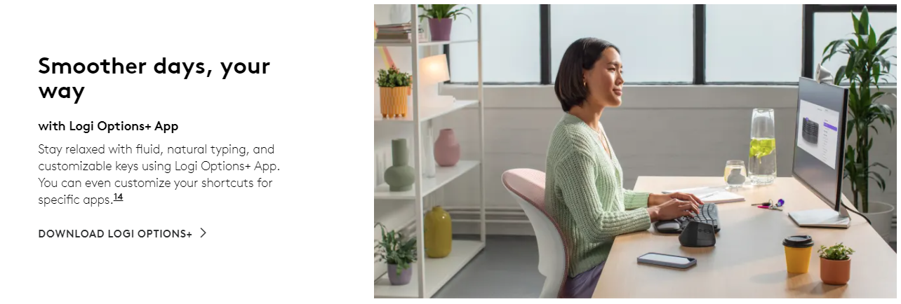 LOGITECH WAVE KEYS WIRELESS BLUETOOTH ERGONOMIC KEYBOARD WITH PALM REST ...