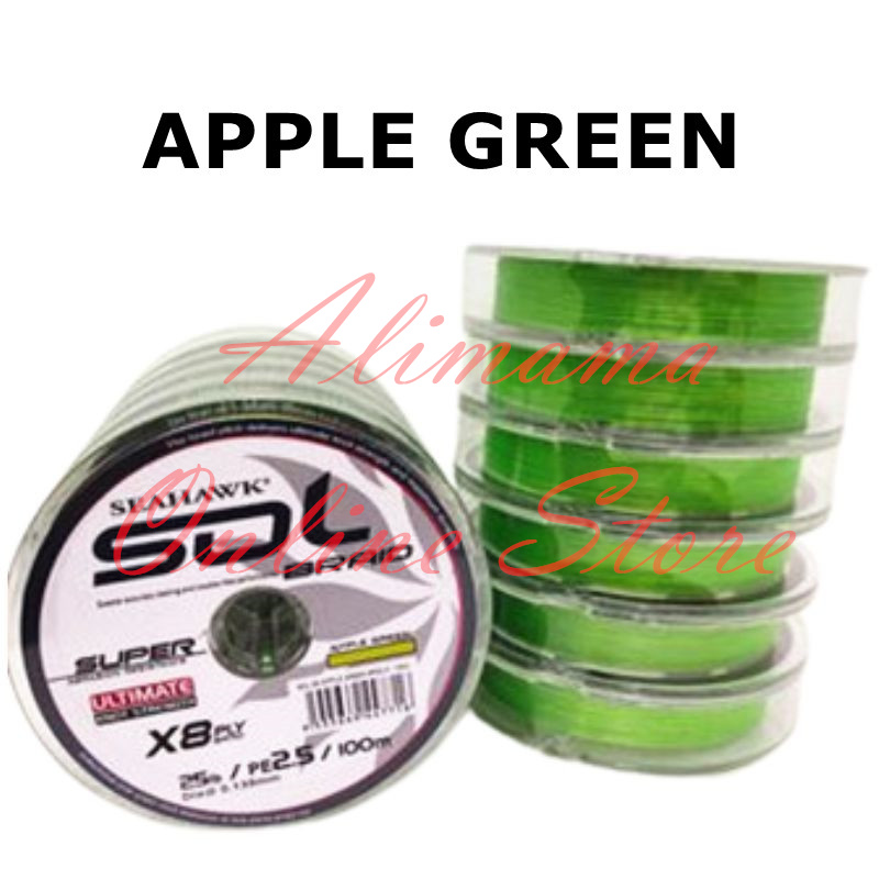 SEAHAWK 100M SOL BRAID X8 PLY FISHING LINE PINK / VERMILLION RED / DARK ...