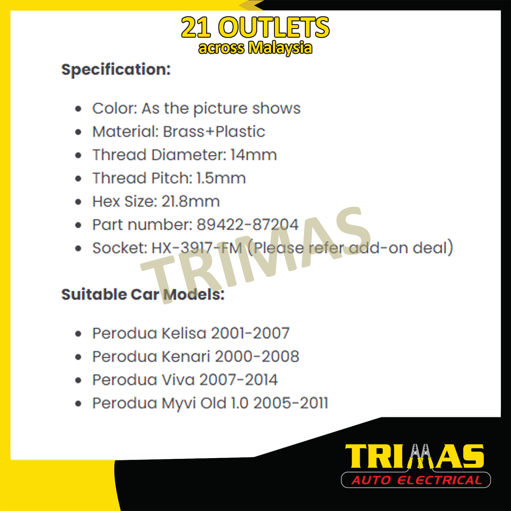 3 Pin Perodua Kenari Kelisa Viva Thermo Sensor Temperature Radiator Fan ...