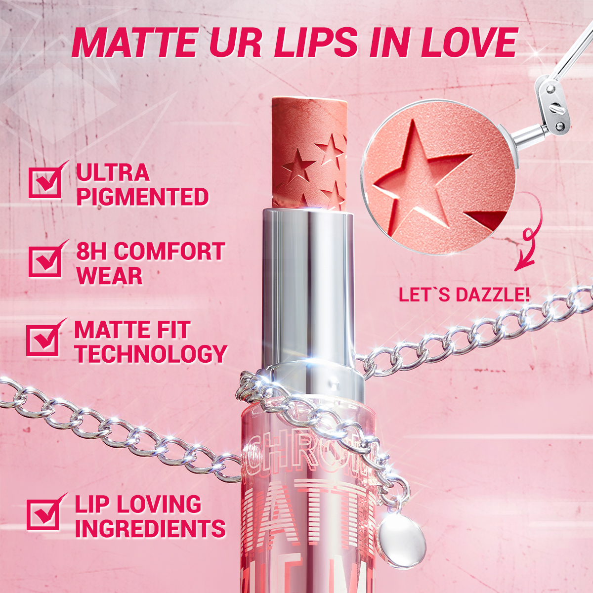 [NEW!!] DAZZLE ME Color Chrome Lip Matte Comfort Wear Ultra Pigmented ...