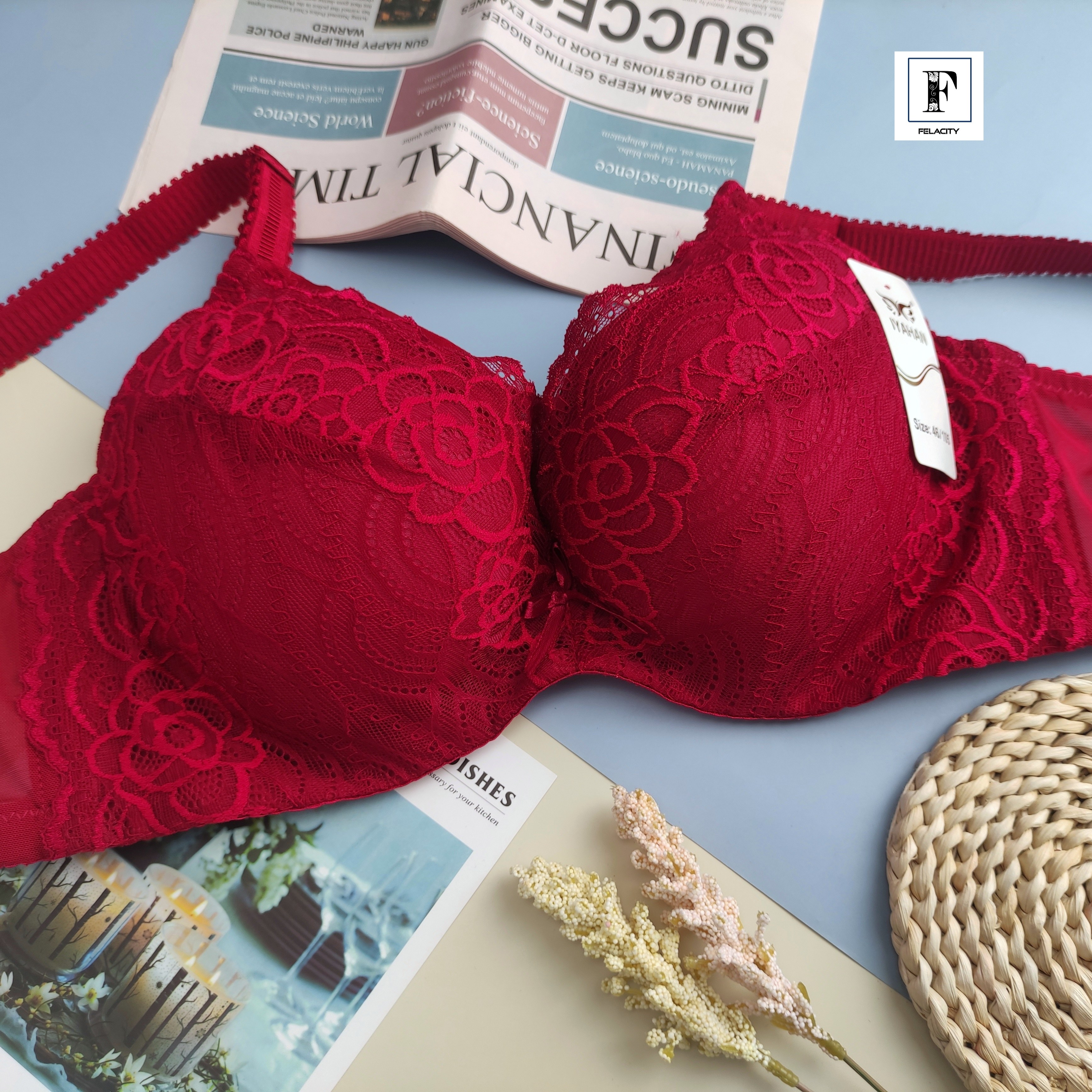 Bra Women Plus Size Full Cup Wired Lace 38-46 Baju Dalam Wanita Saiz ...