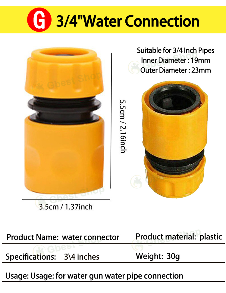 Plastic Brass water tap universal adapter quick pipe connector garden ...