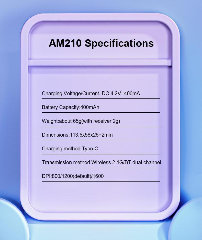 Aula AM210 2.4G Wireless/Bluetooth Mouse, 4 Buttons, Dual Mode ...